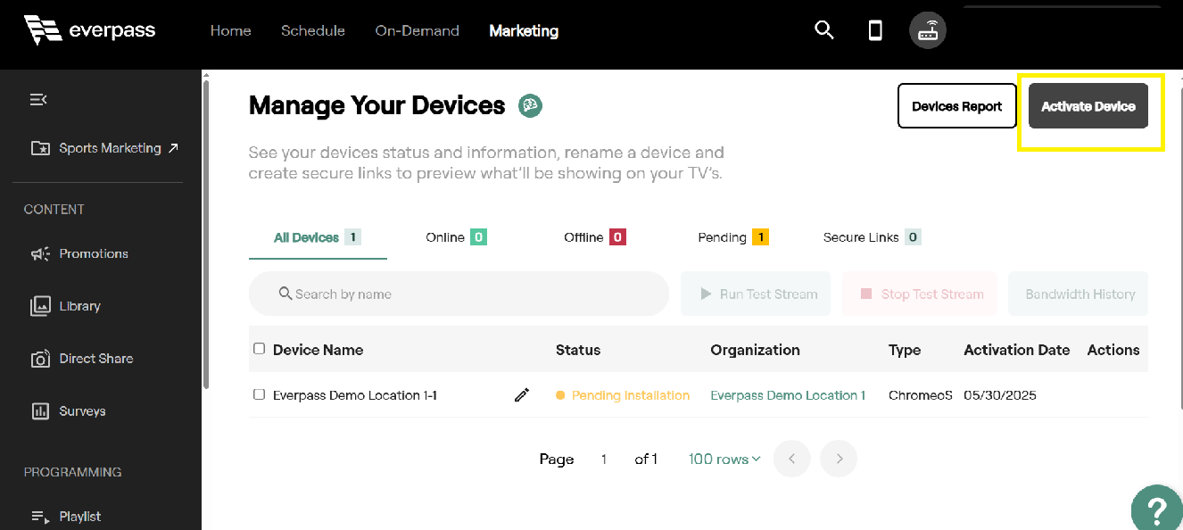 Self-Activate a Device – EverPass